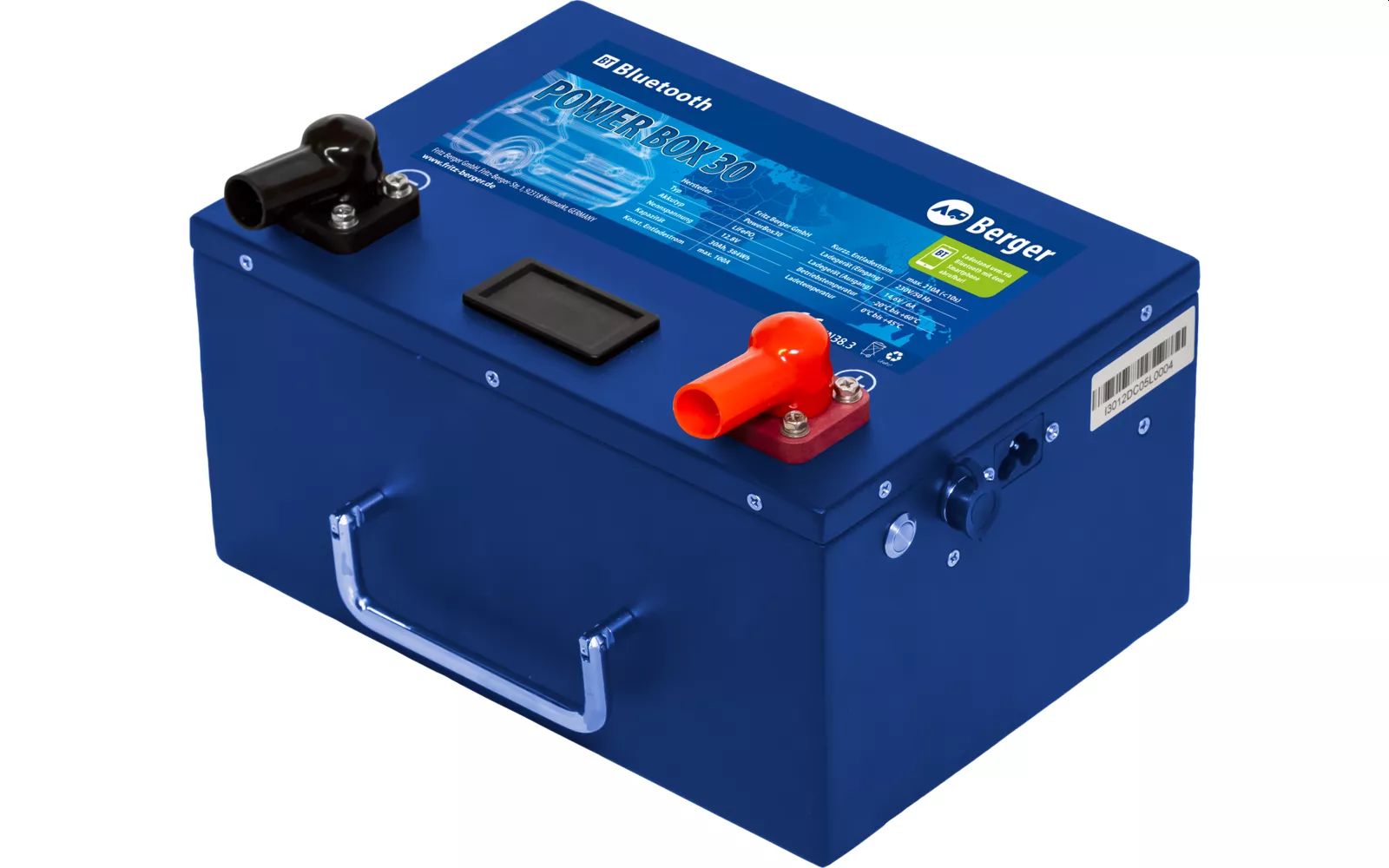 Berger Power Box 30 Kestävä LiFePO4-akku Integroidulla laturilla ja ...